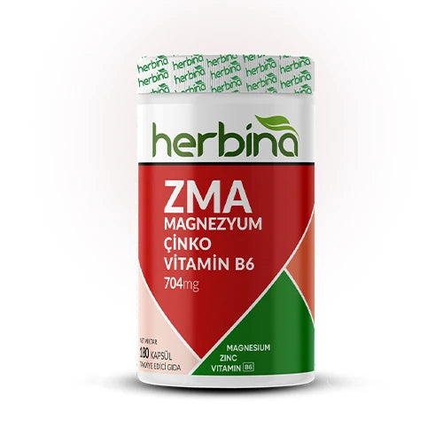 HERBİNA Zma Magnezyum Çinko Vitamin B6 180 Kapsül